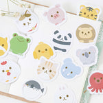 Animal Friends Cartoon Round Paper Stickers 45 Pcs — A Lot Mall