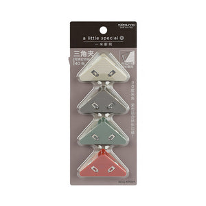 KOKUYO Triangle Corner Paper Clip [4-Pack]