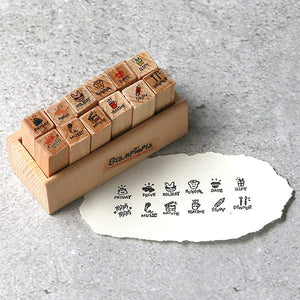 Kawaii Daily Planner Wooden Stamp Set — A Lot Mall