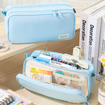Large Flip Drawer Double Sided Zipper Rectangular Pencil Case — A Lot Mall