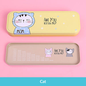 Pastel Color Cartoon Two Layers Metal Pencil Box Bundle — A Lot Mall