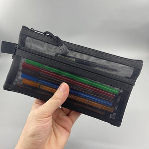 Transparent Mesh Single / Double Zipper Pencil Case