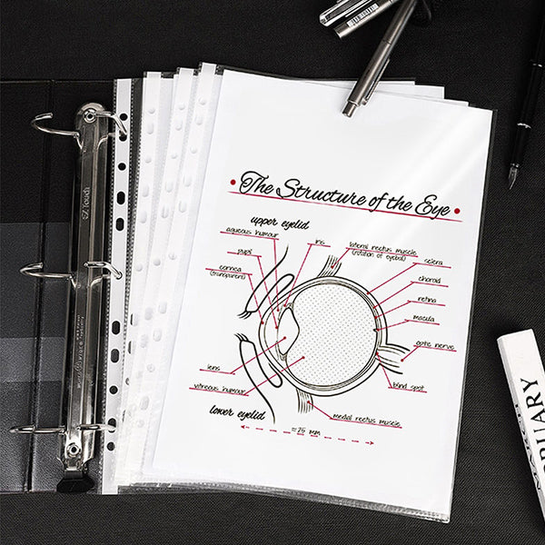 Clear Plastic Punched Pocket For Ring Binder Folder A5/A4, 4 Thickness ...