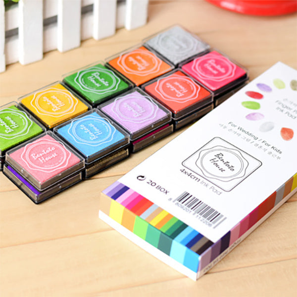 Colorful Multipurpose Stamp Ink Pad 20 Colors Set — A Lot Mall