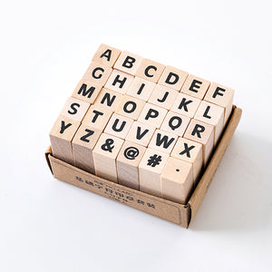 English Alphabet Wooden Stamp Set — A Lot Mall