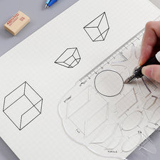 Geometric Stencils Ruler Measuring Tool for Mathematics