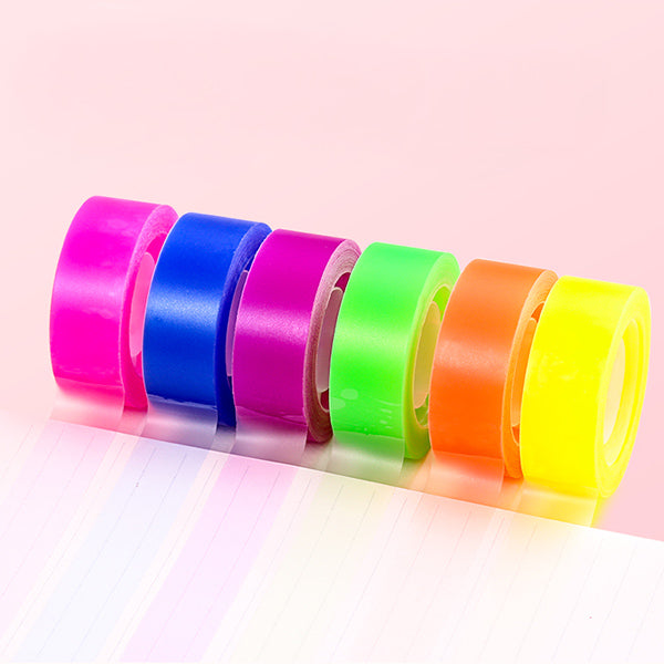 Invisible Matte Finish Colorful Highlighter Adhesive Tape 6 Pcs Set