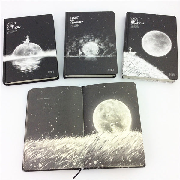 Light and Shadow Illustration Thick Page Personal Journal Notebook — A ...