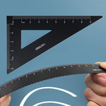 Math Geometry Rulers Set with Protractor, Triangle Ruler
