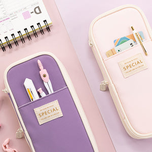 Pastel Zippered Large Foldable Pencil Case — A Lot Mall
