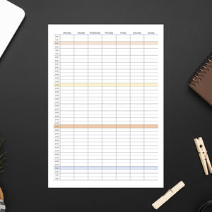 Printable Timetable, Plain, Neat for Minimalist, Portrait Instant down ...